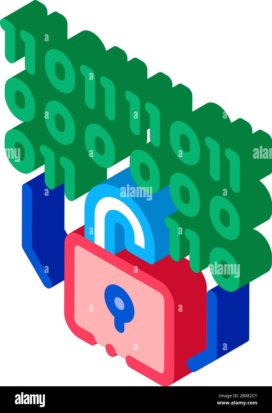binary security code isometric icon vector illustration Stock Vector Image & Art - Alamy