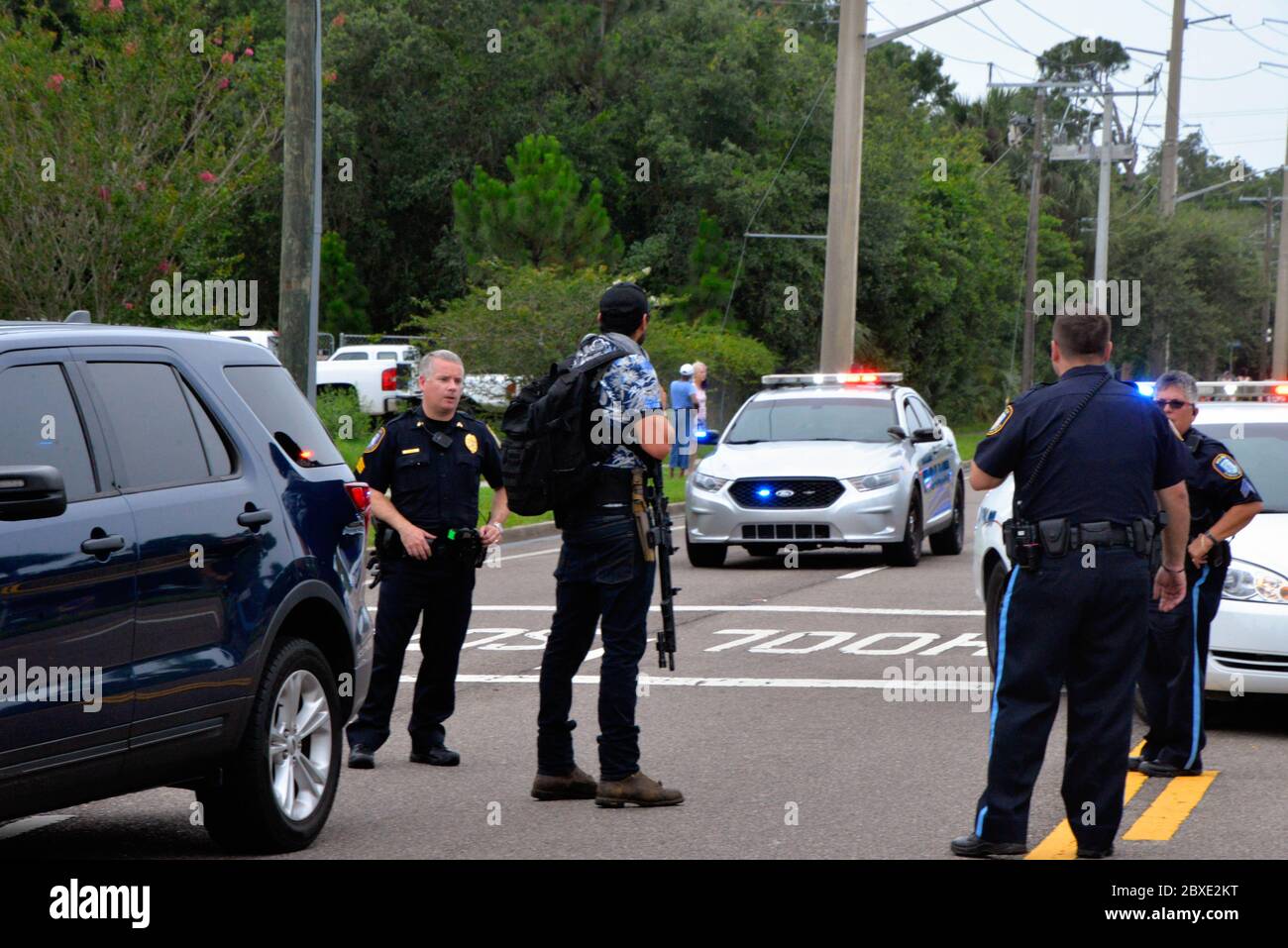 Cocoa. Florida. USA. June 6, 2020. Just before a Black Lives Matter ...
