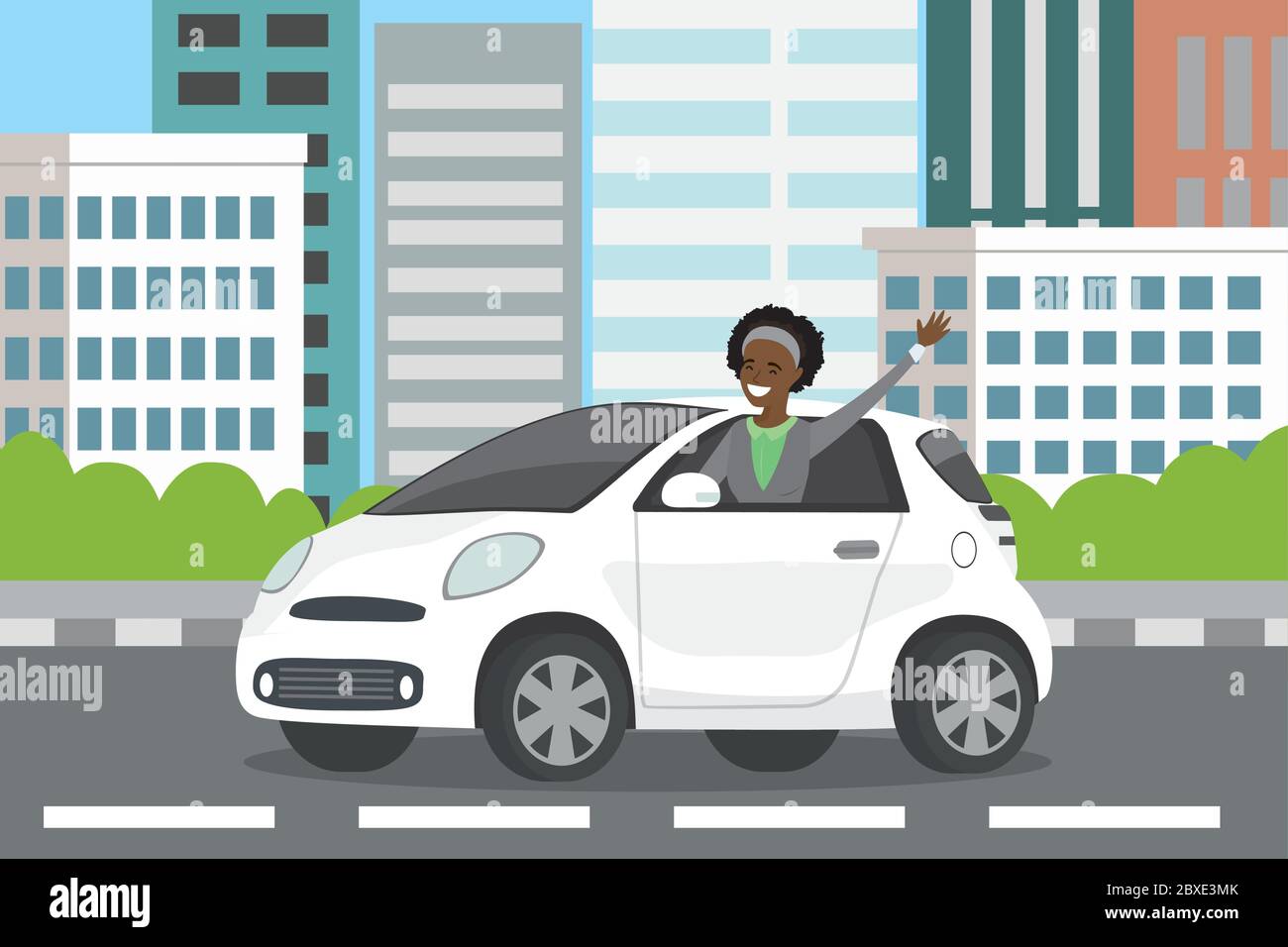 Lady motorist Stock Vector Images - Alamy