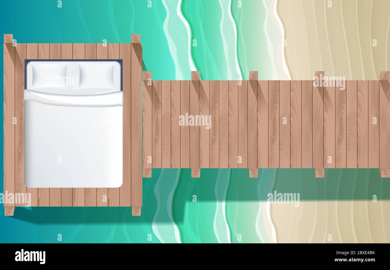 top view outdoor cabana bed on the beach Stock Vector Image & Art - Alamy