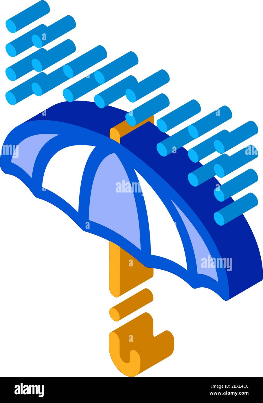 rain umbrella isometric icon vector illustration Stock Vector Image ...
