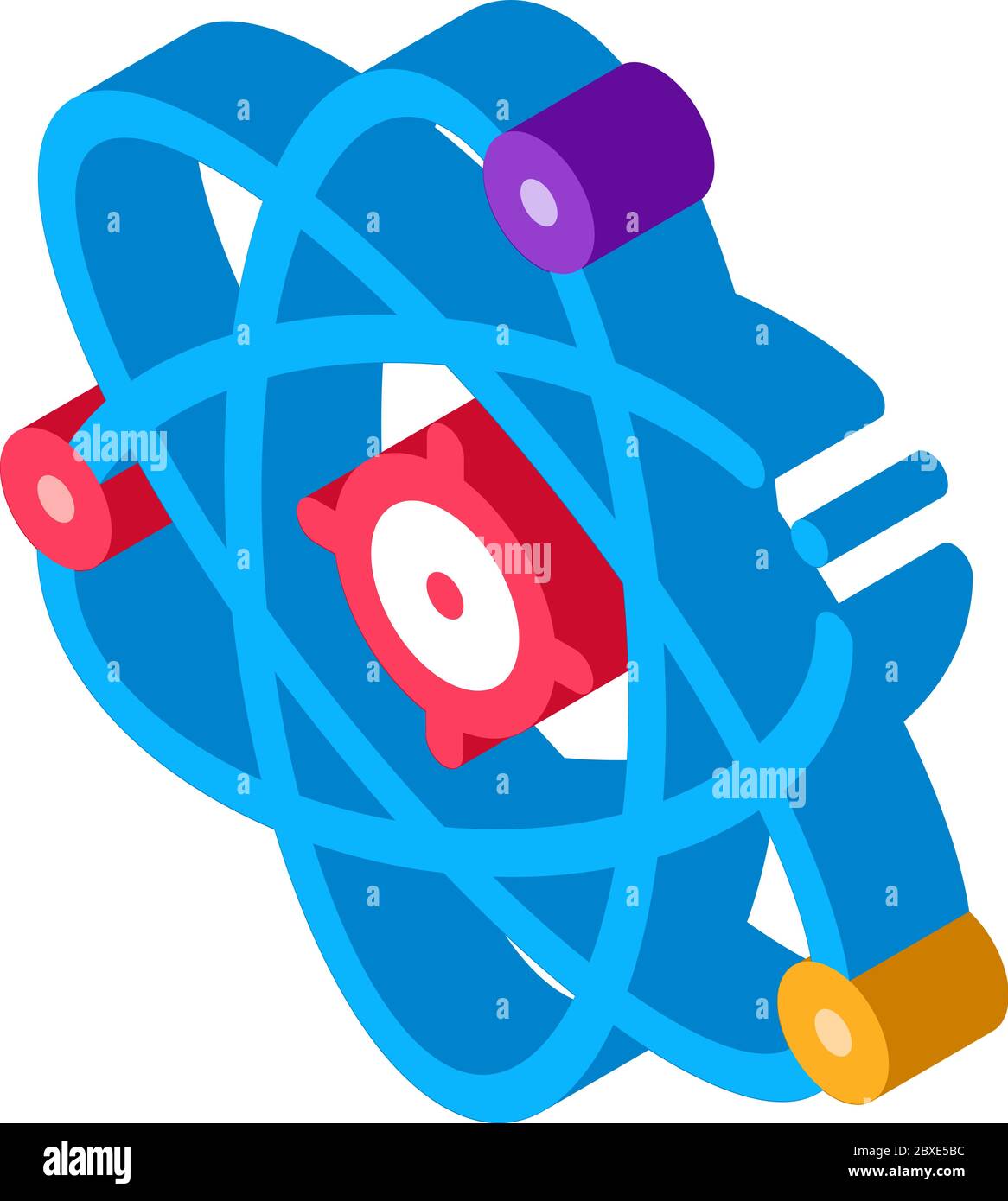 atom molecule isometric icon vector illustration Stock Vector Image ...