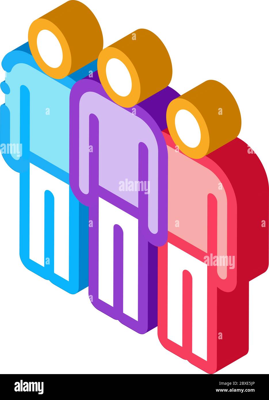 group of people isometric icon vector illustration Stock Vector Image ...