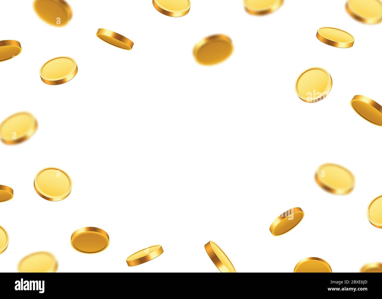Golden coin rain. Jackpot or big win concept. Vector illustration Stock ...