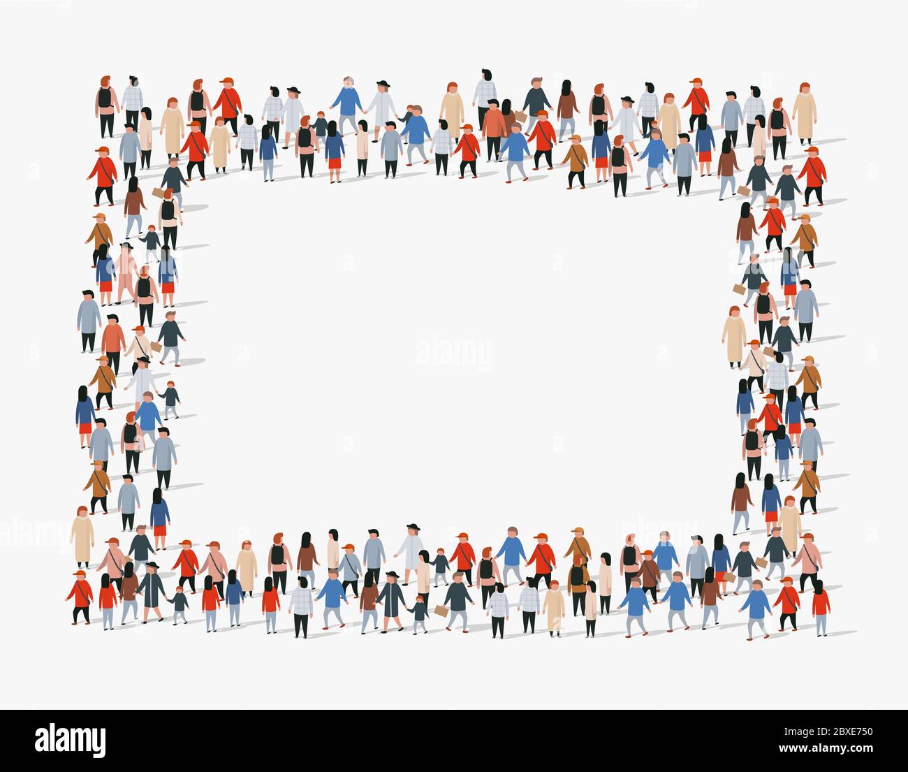 Large group of people background. People frame. Vector illustration ...