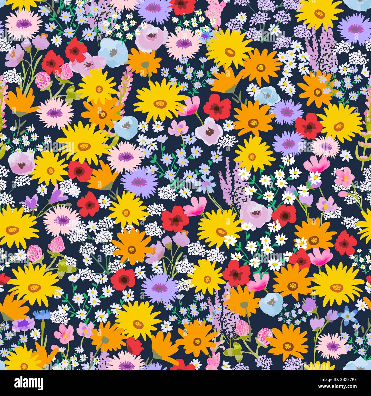 Beautiful wildflowers field texture Stock Vector Images - Alamy