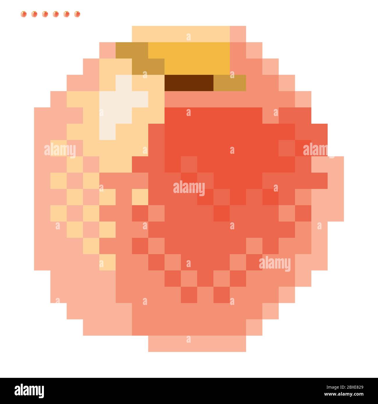 Minimalistic pixel graphic symbol of peach Art vector object isolated ...