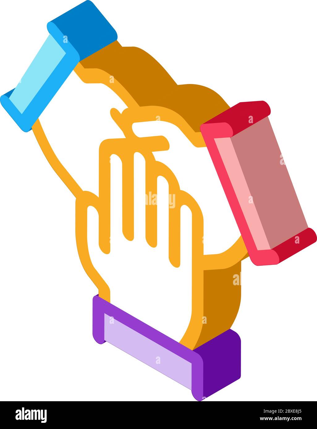 triple handshake isometric icon vector illustration Stock Vector Image ...