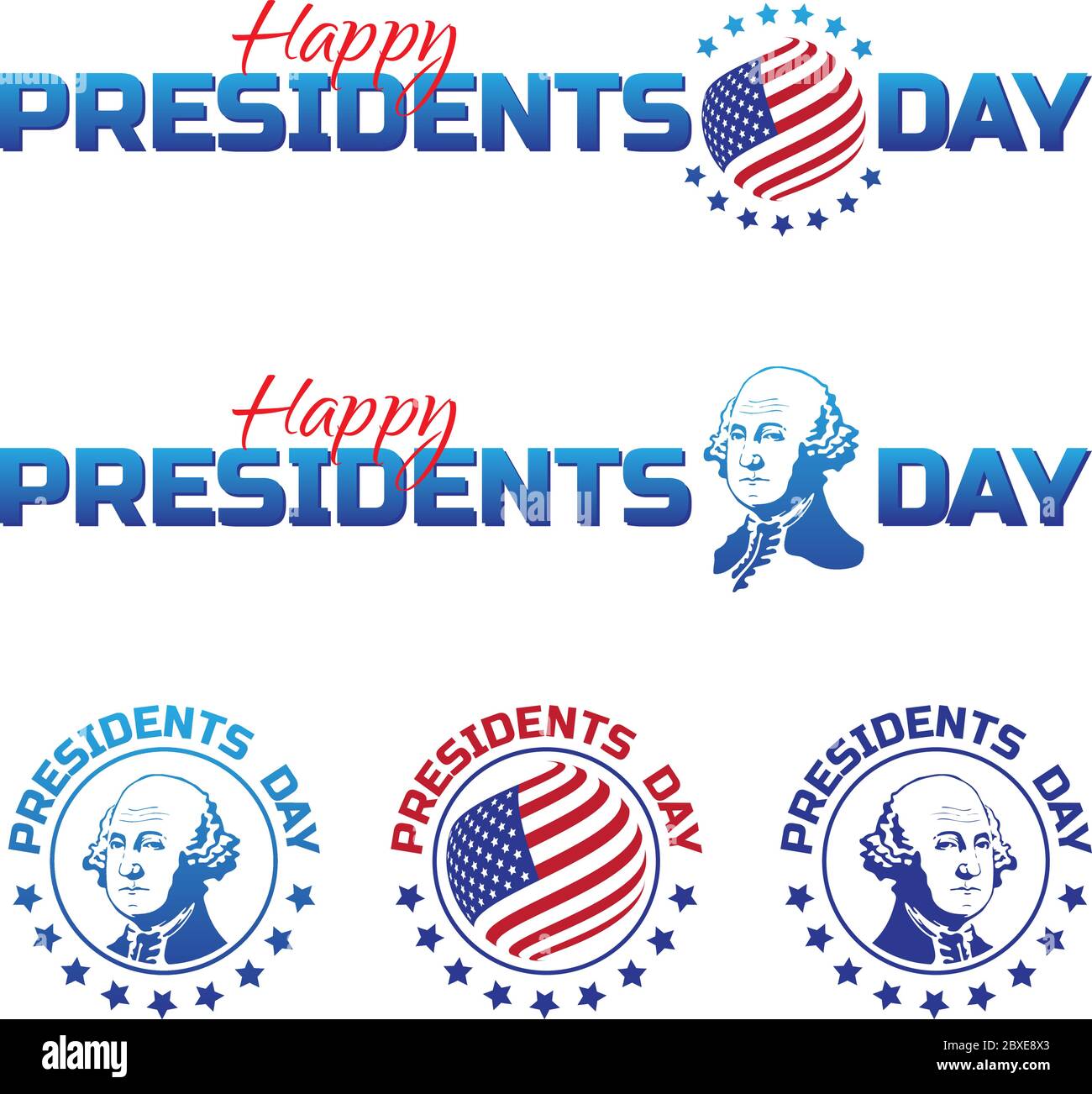 Set of vector elements or logos to Happy Presidents Day - National ...