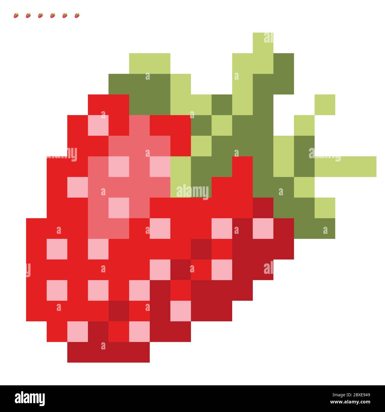 Minimalistic pixel graphic symbol of Strawberry. Art vector object ...