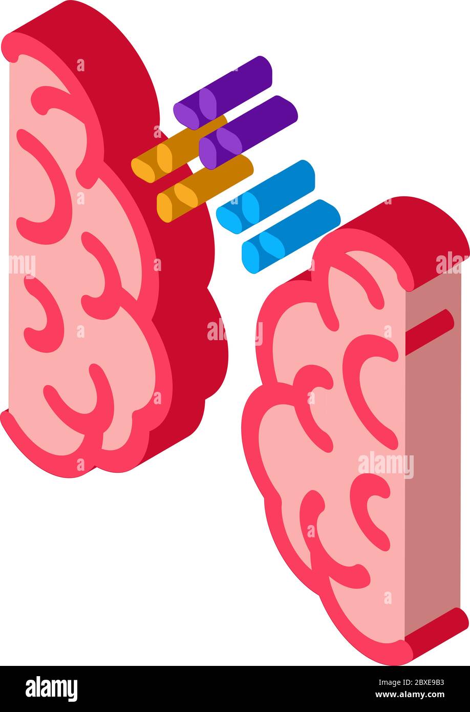 brain synchronization isometric icon vector illustration Stock Vector ...