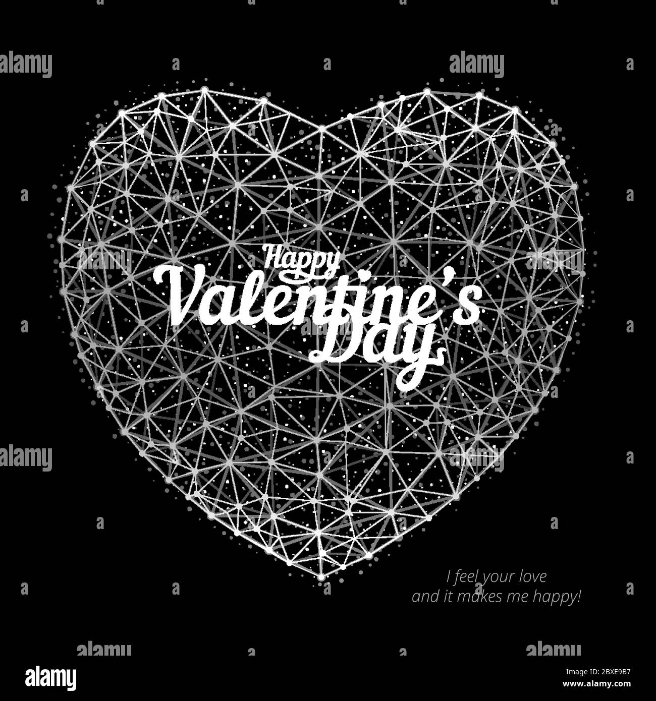 Vector illustration of heart to Happy Valentine's Day consisting of ...