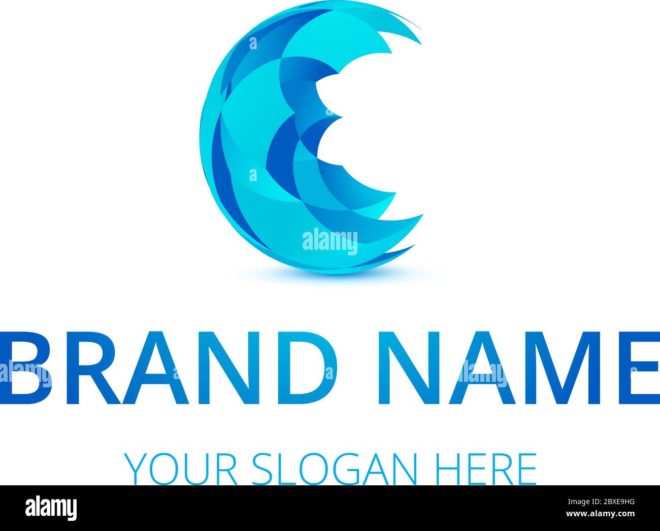 Abstract blue sphere logo design. Vector illustration. Perfect to use ...