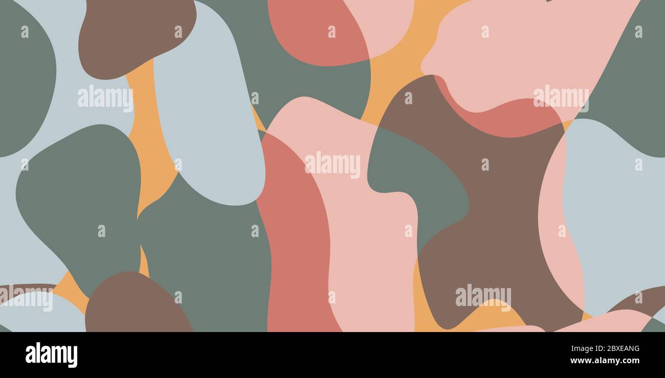 Brown, muted seamless pattern in a minimalist style. Abstract autumn ...