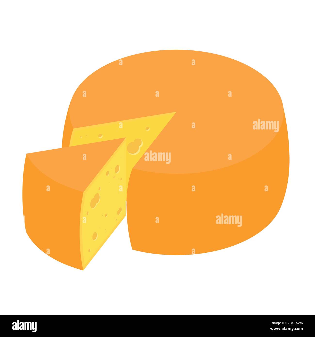 Cheese wheel with a piece of cheese isometric view isolated on white ...