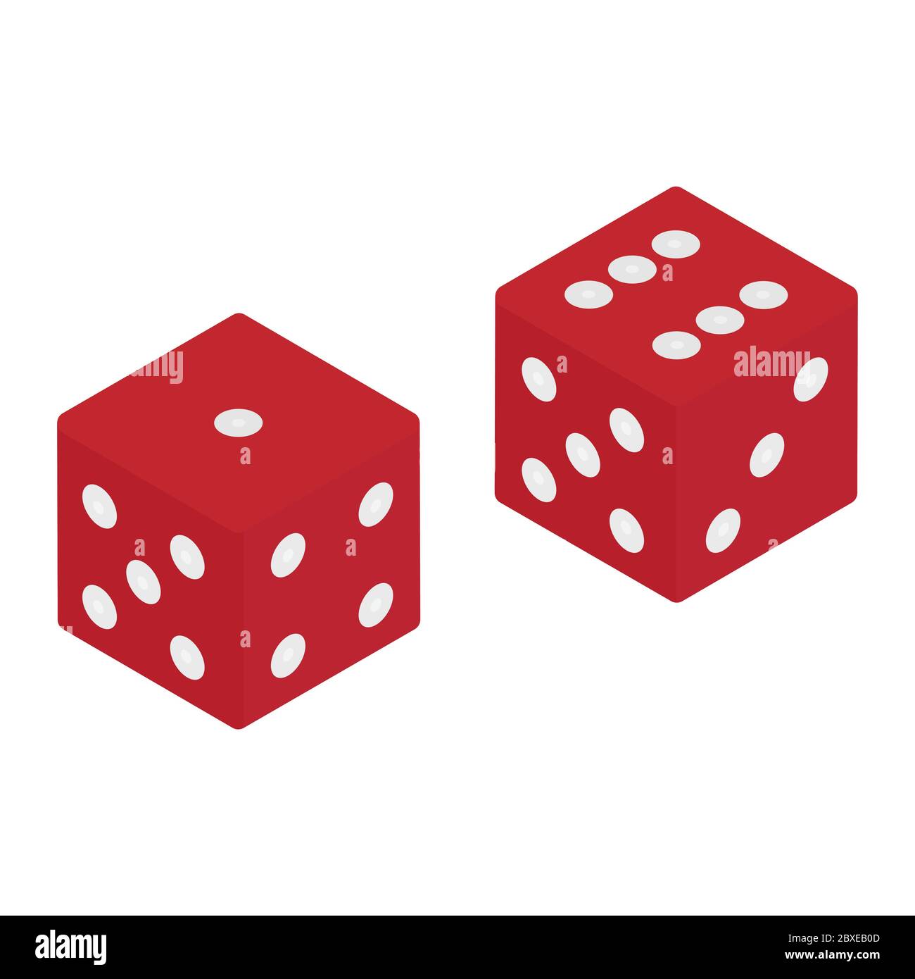 Red game dice isometric view isolated on white background. Casino ...