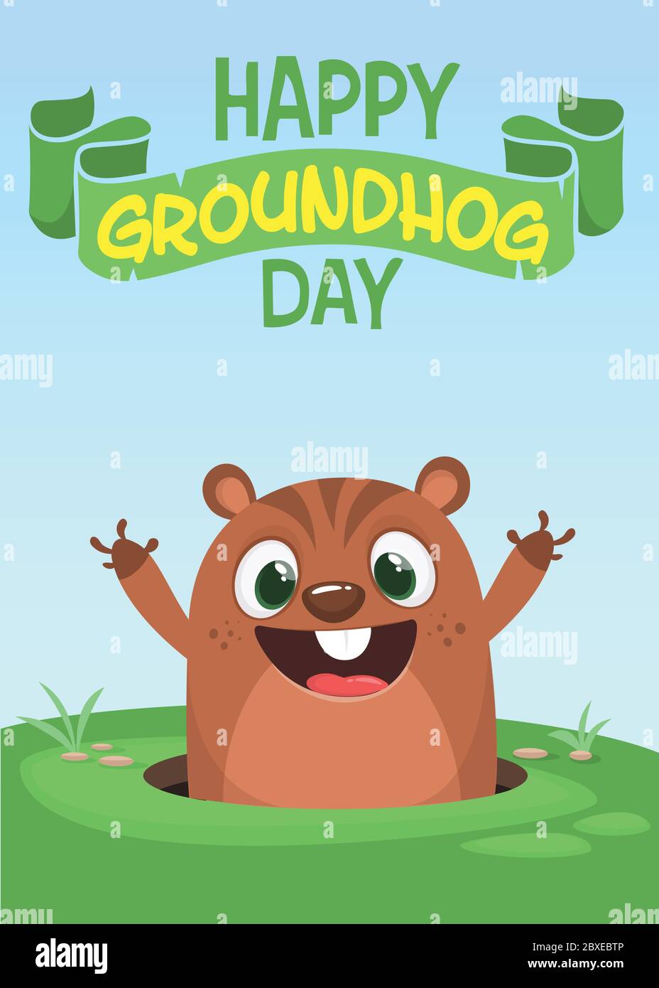 Cartoon funny marmot. Happy Groundhog day Stock Vector Image & Art - Alamy