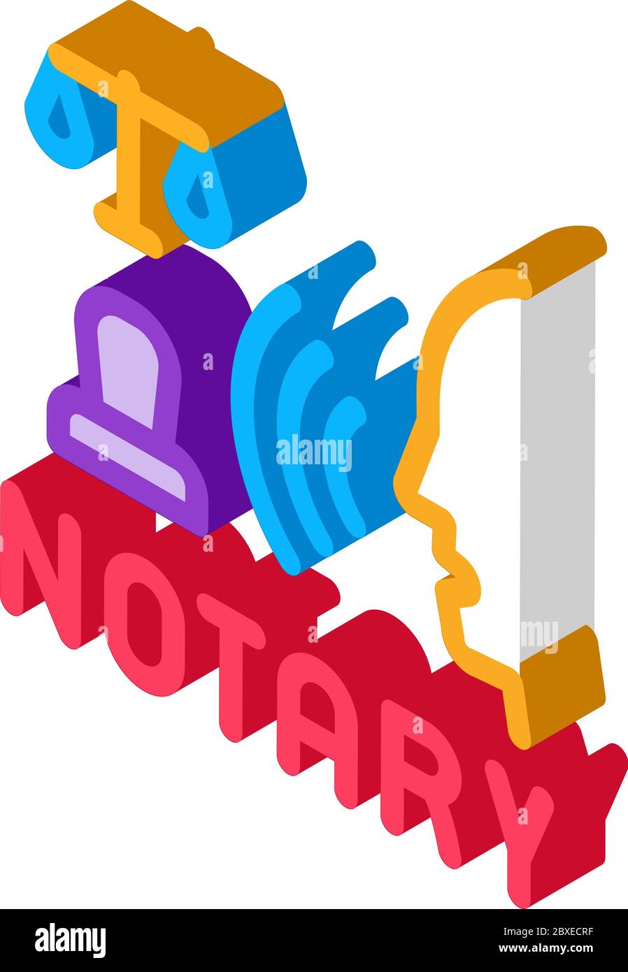 legal notary isometric icon vector illustration Stock Vector Image ...