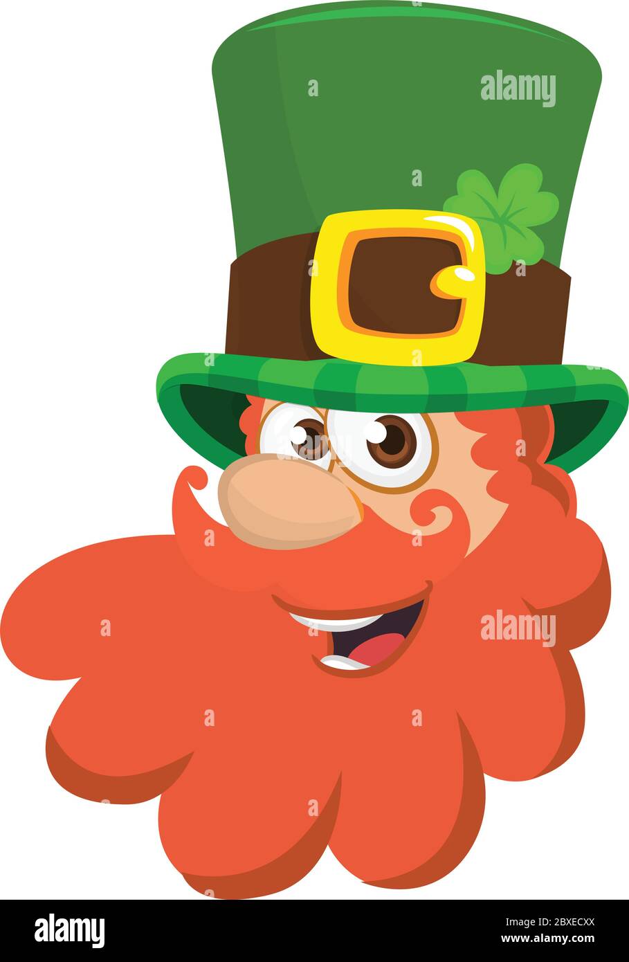 Vector Colourful Illustration Of Leprechauns Head In Top Hat Isolated