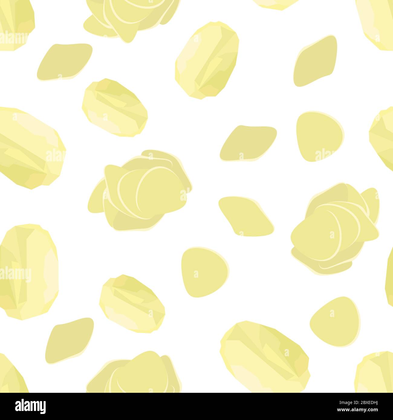 Potato Seamless Pattern . Whole, Slices, Half, Circle Potatoes. Tasty ...