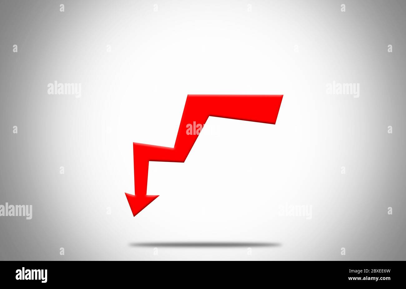 Business failure, problem concept, red arrow falling down Stock Photo ...