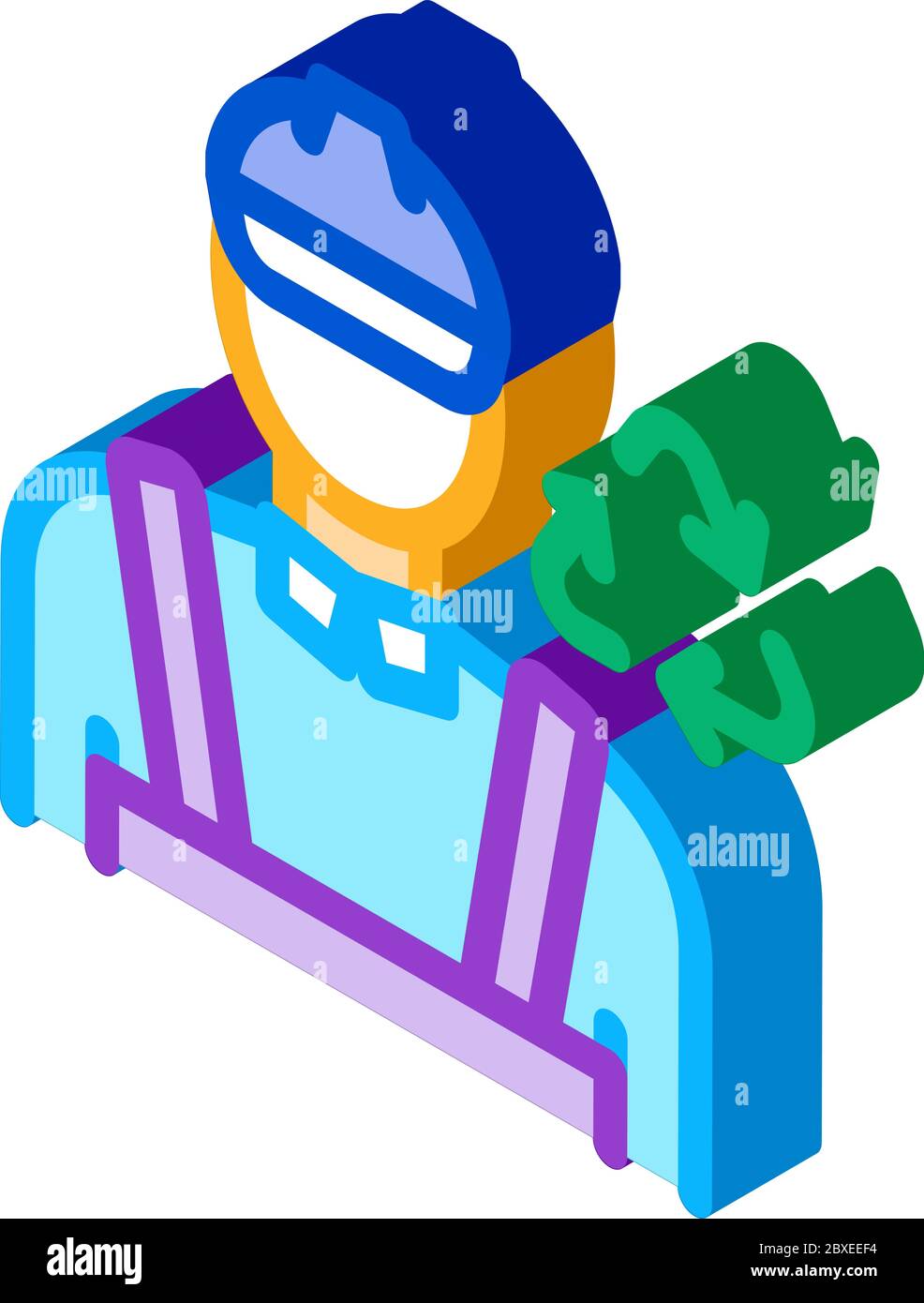 environmental worker isometric icon vector illustration Stock Vector ...