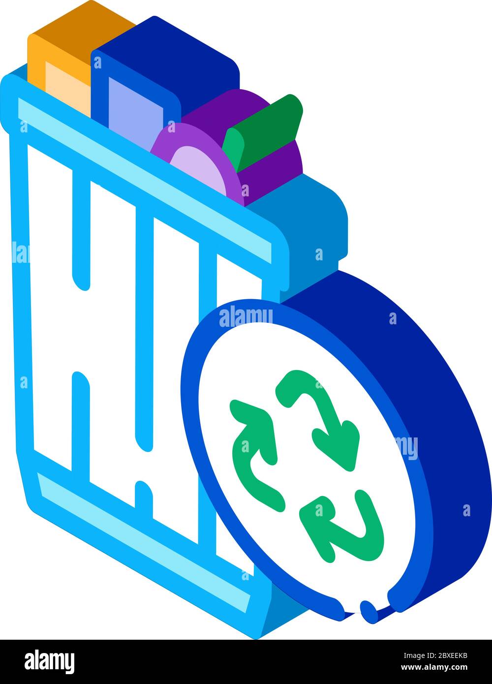 waste recycling isometric icon vector illustration Stock Vector Image ...