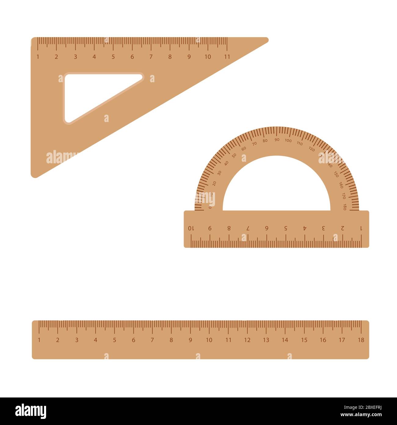 Wooden rulers set vector. Metric Imperial. Centimeter. Classic ...