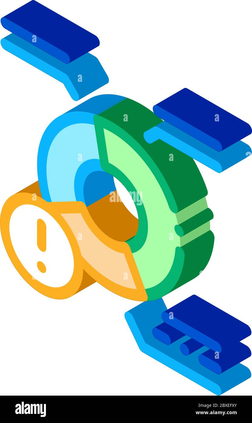 pie chart error isometric icon vector illustration Stock Vector Image ...