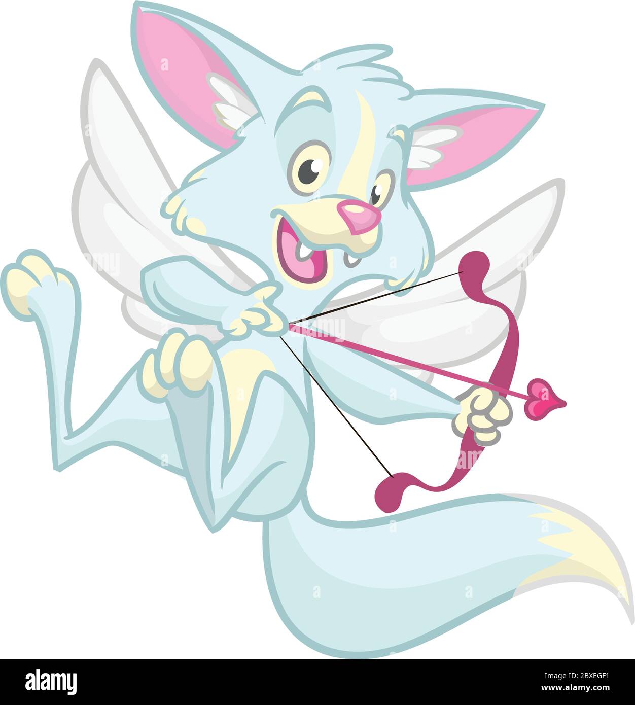 Vector fox cupid. Illustration of a fox cupid for St Valentine's Day ...