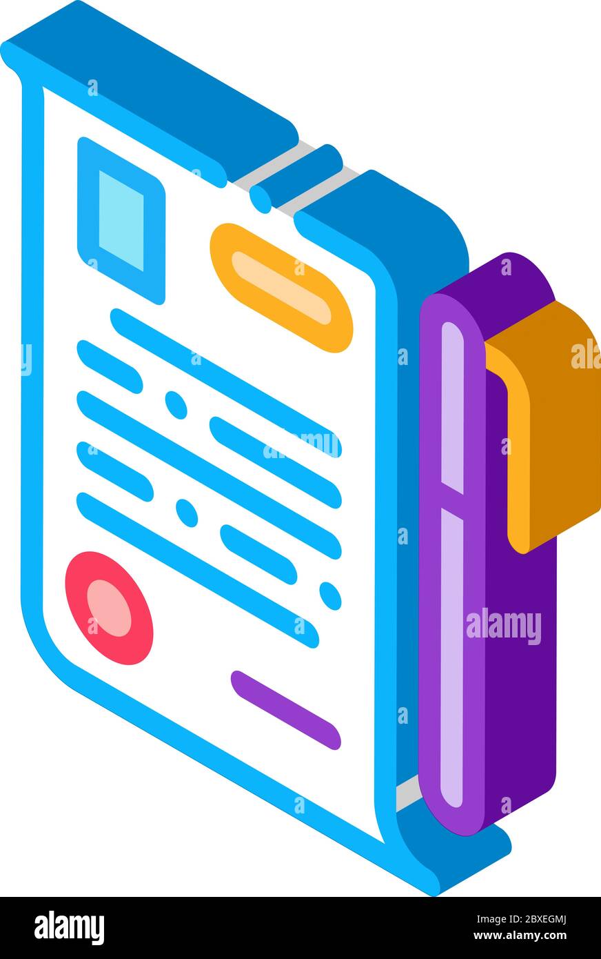 signature paper isometric icon vector illustration Stock Vector Image ...
