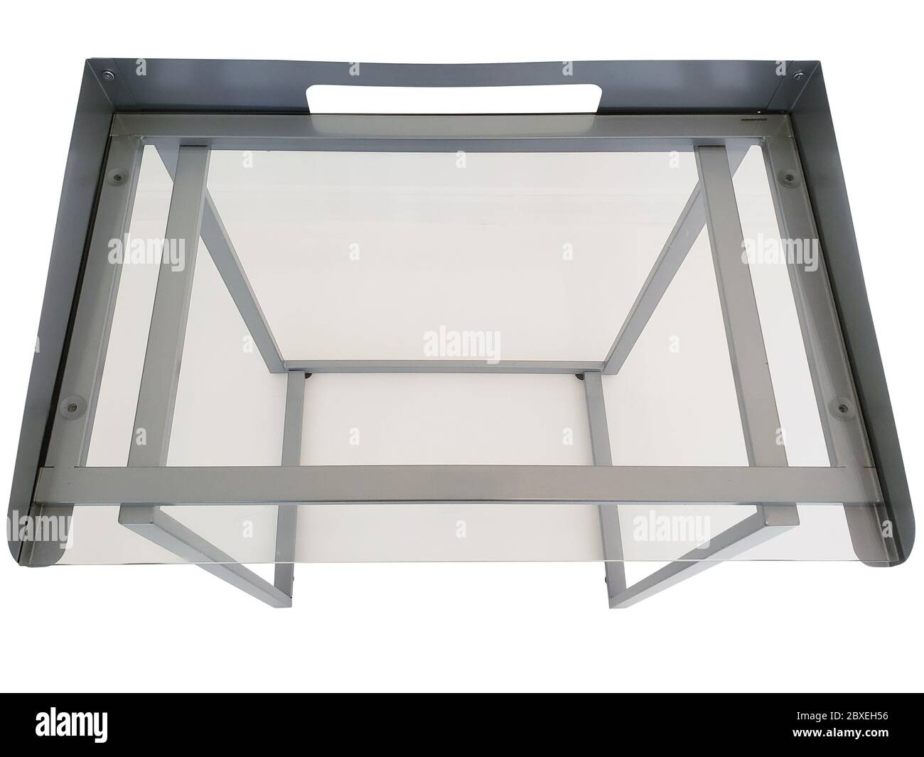 Top View Metal Laptop Desk with Glass Top with Clipping Path Stock ...