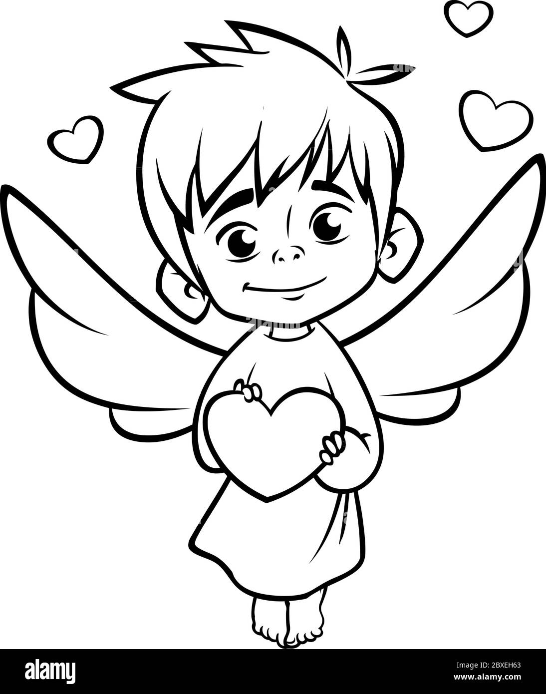 Cupid Outline Coloring Pages