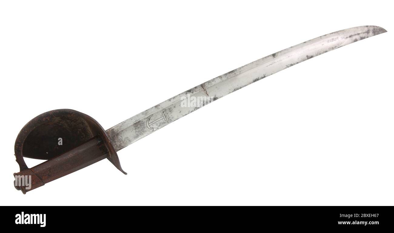 Antique Saber Rusted over white with Clipping Path Stock Photo - Alamy