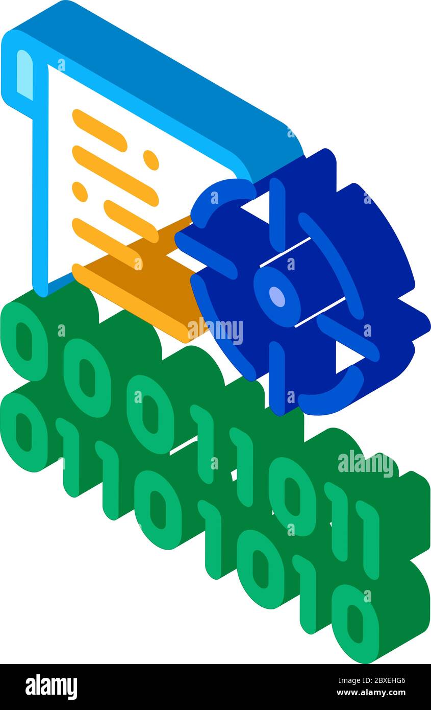 binary target isometric icon vector illustration Stock Vector Image ...