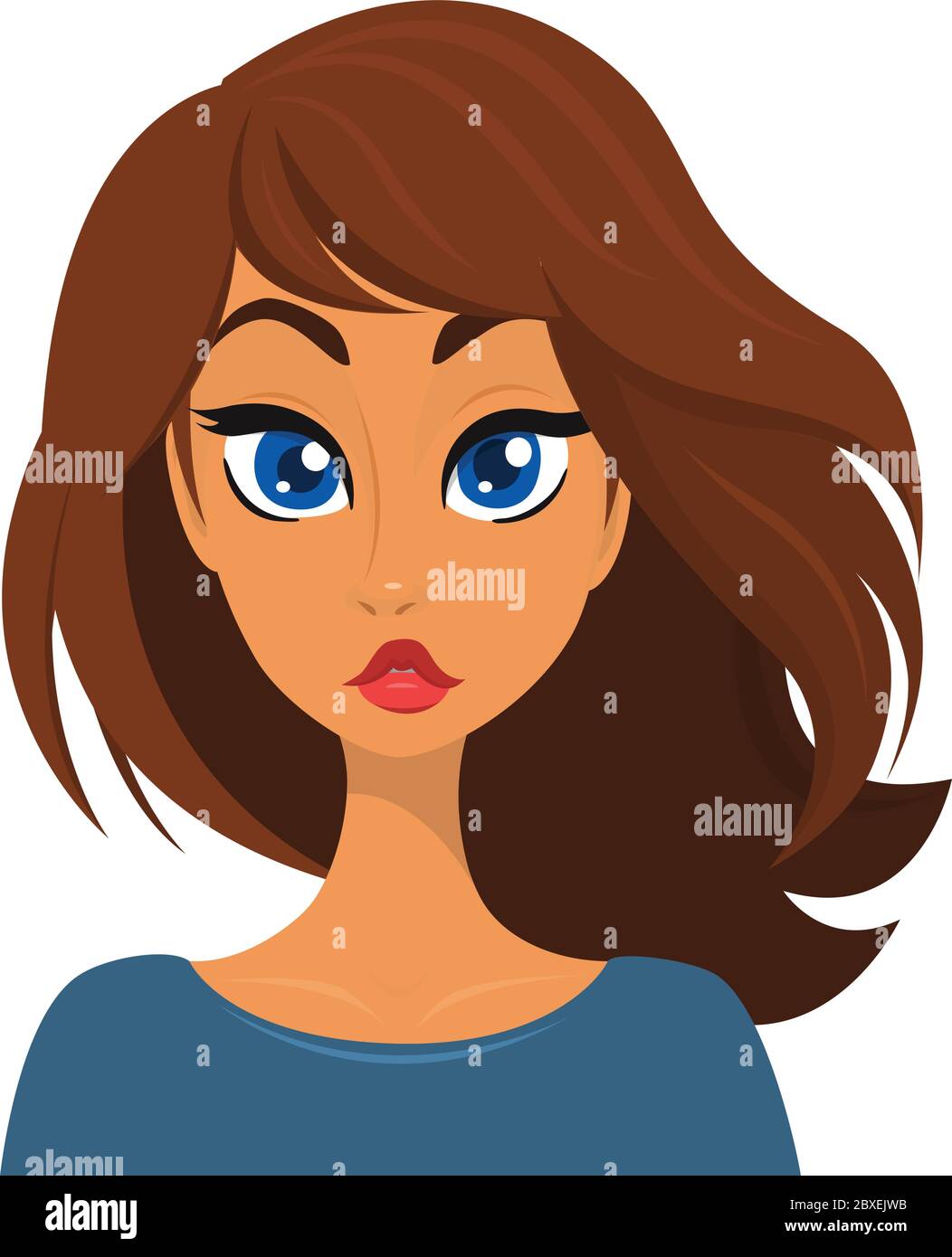 Cartoon Brunette Girl