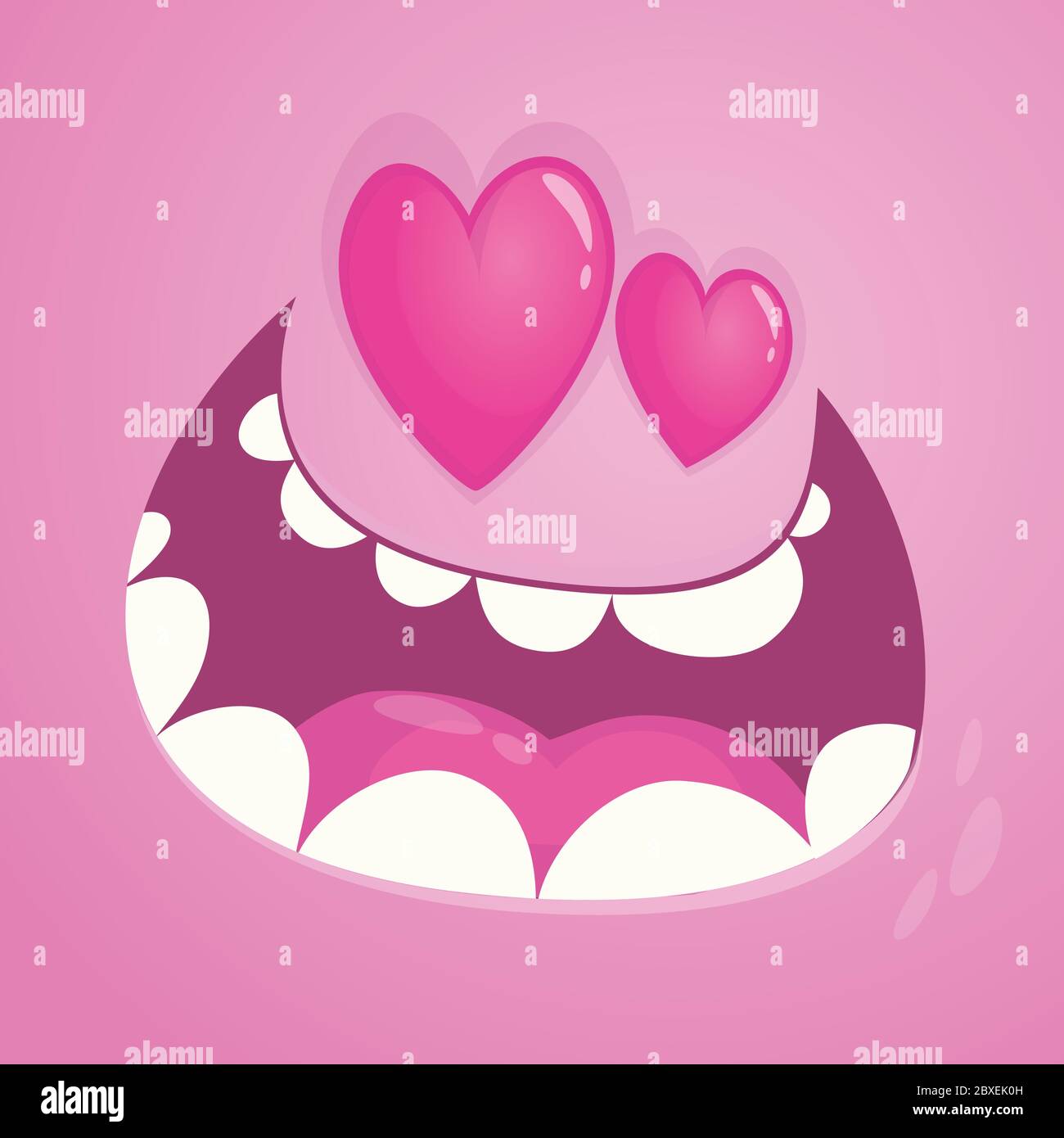 Cartoon monster face in love. St Valentines Stock Vector Image & Art ...