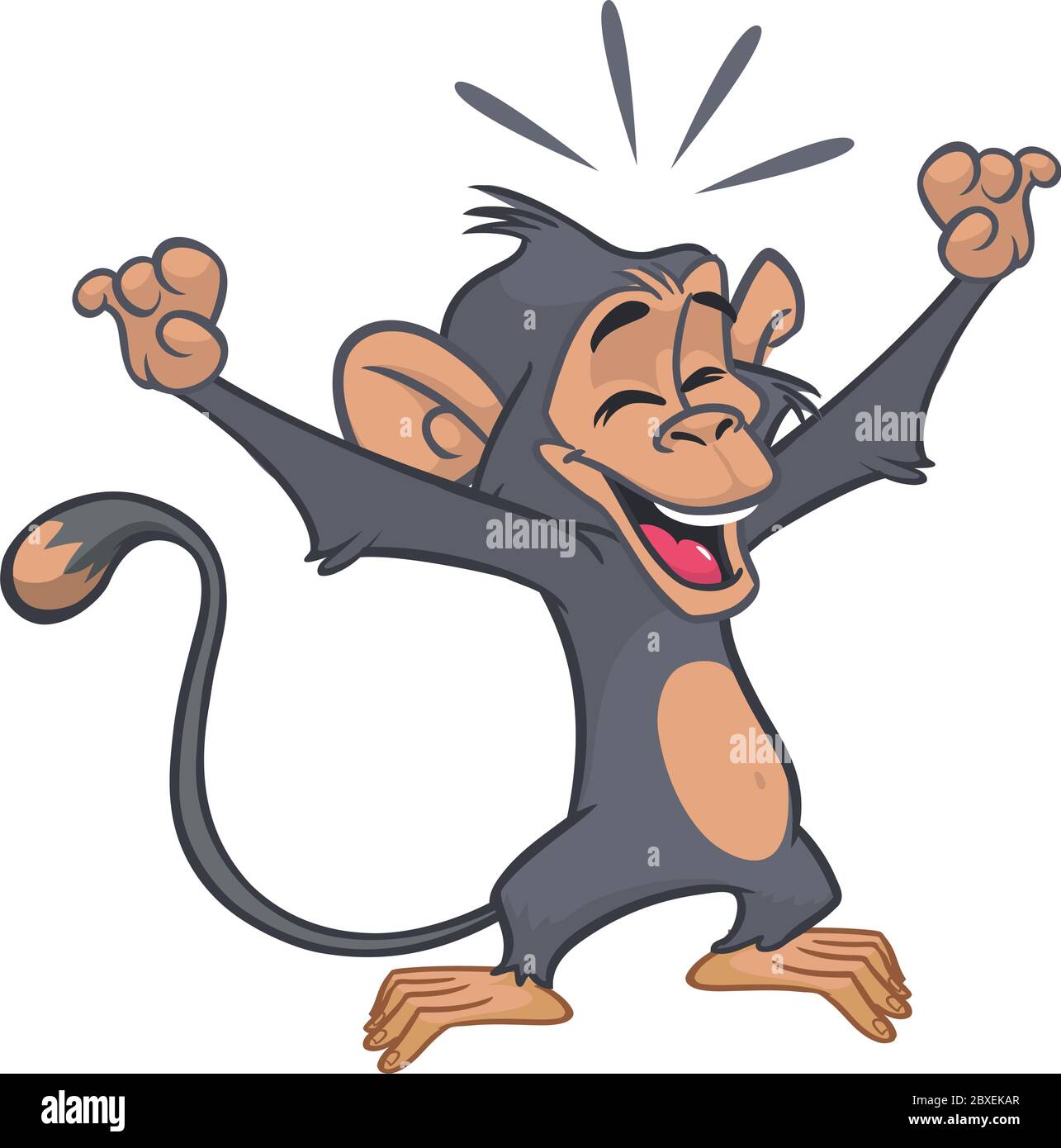 Funny Monkey Chimpanzee Singing Vector Illustration isolated Stock ...