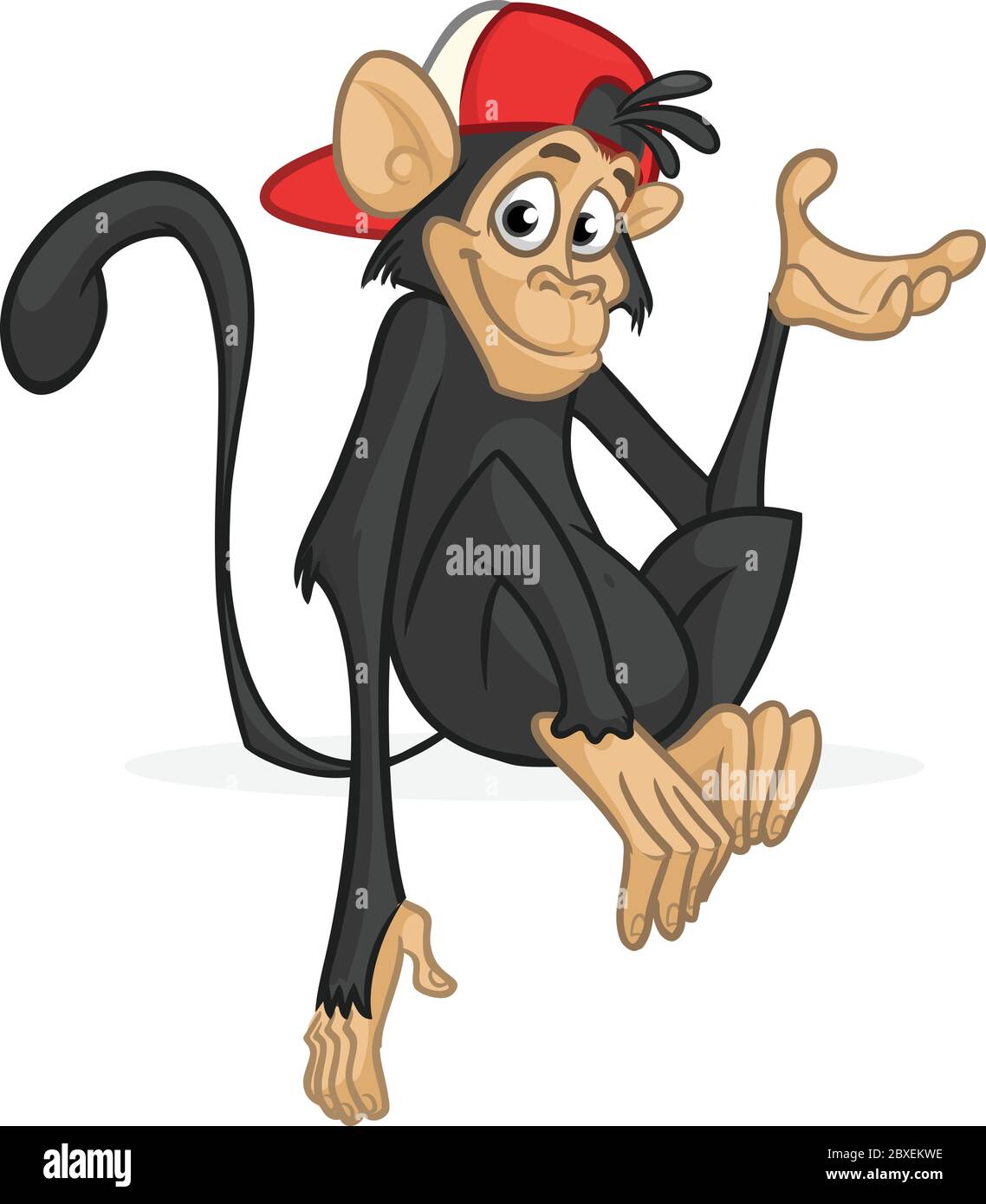 Cartoon Monkey Chimpanzee Vector Illustration Stock Vector Image & Art ...