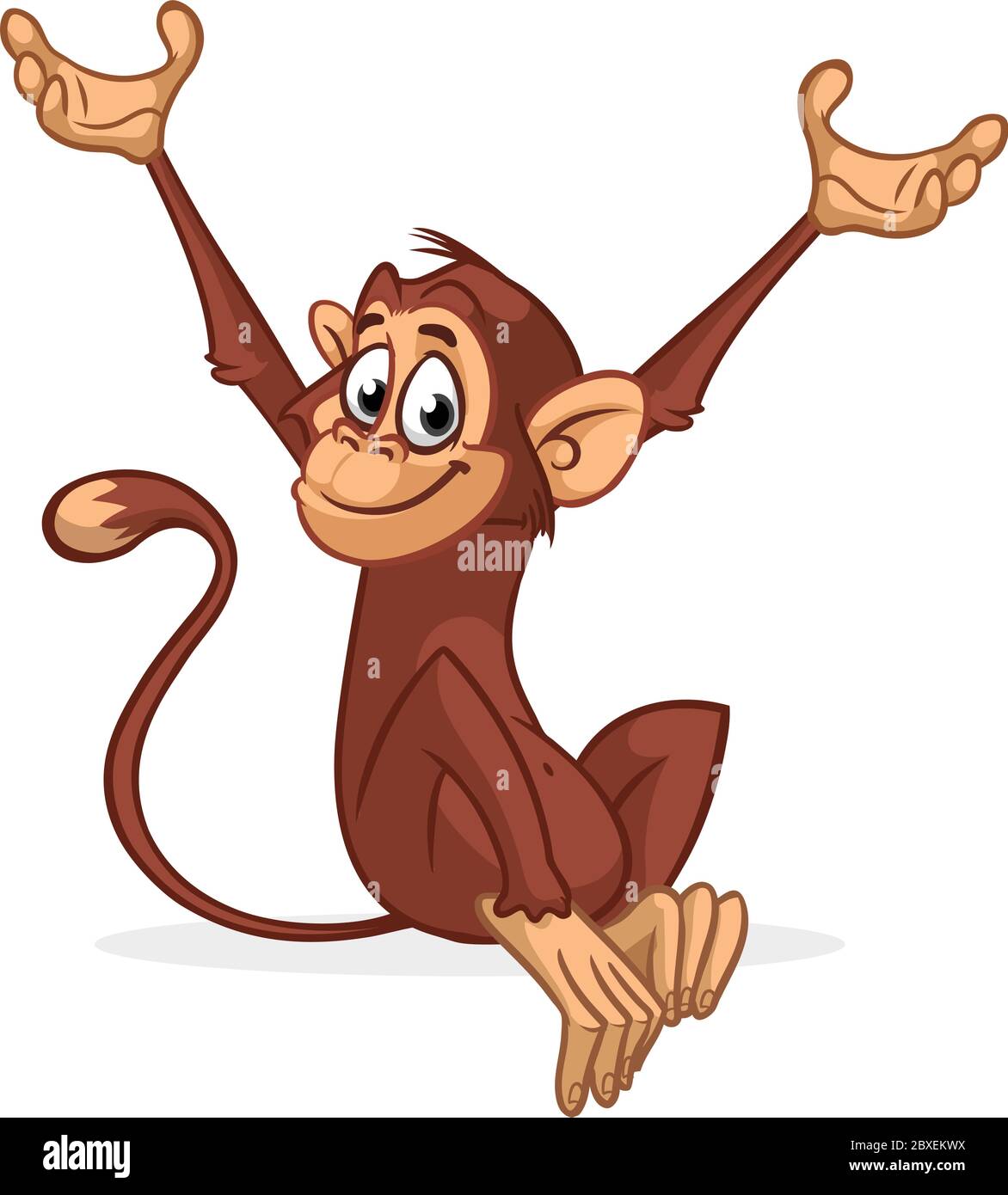 Cartoon Monkey Chimpanzee Vector Illustration Stock Vector Image & Art ...