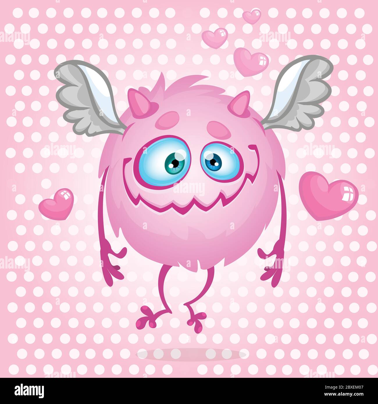Cute monster in love. Illustration for St Valentine's Day. Vector ...
