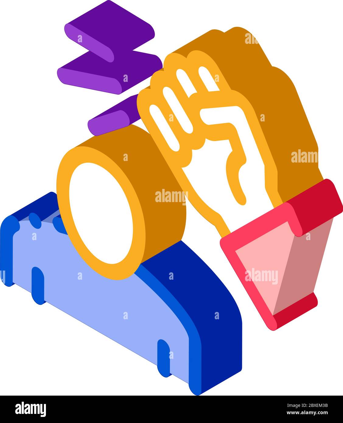 beating man isometric icon vector illustration Stock Vector Image & Art ...