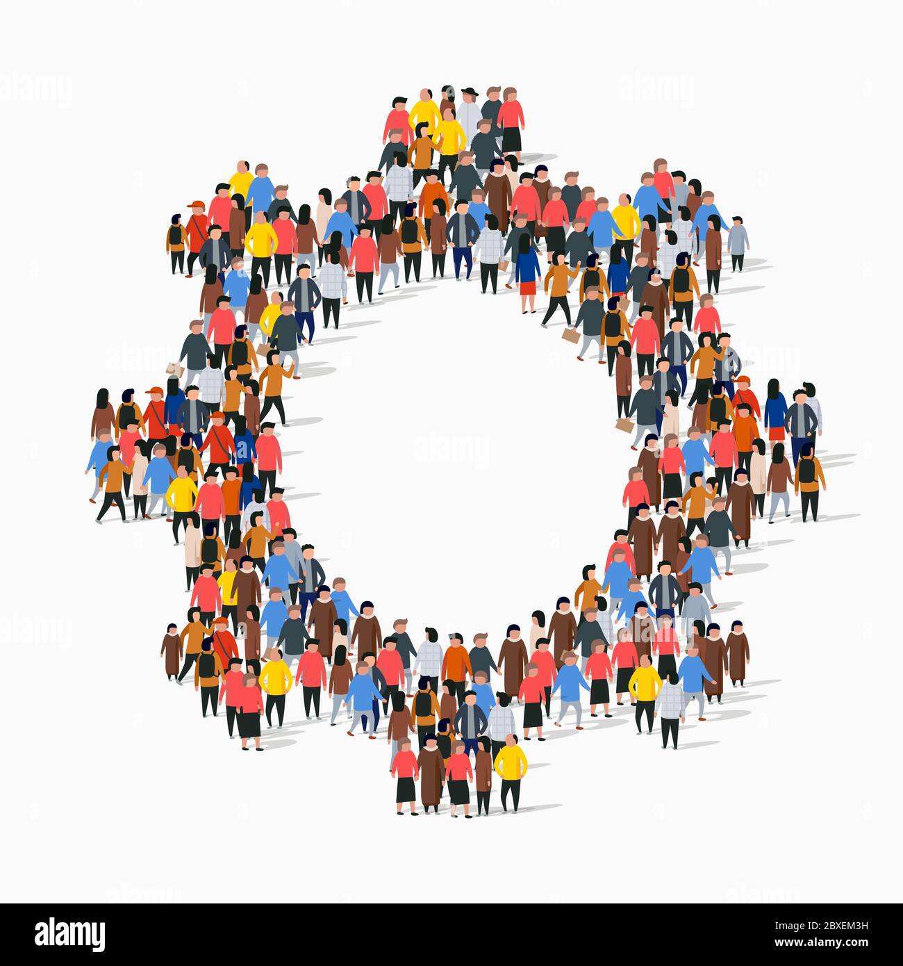 Large group of people in the form of gear. Vector illustration Stock ...