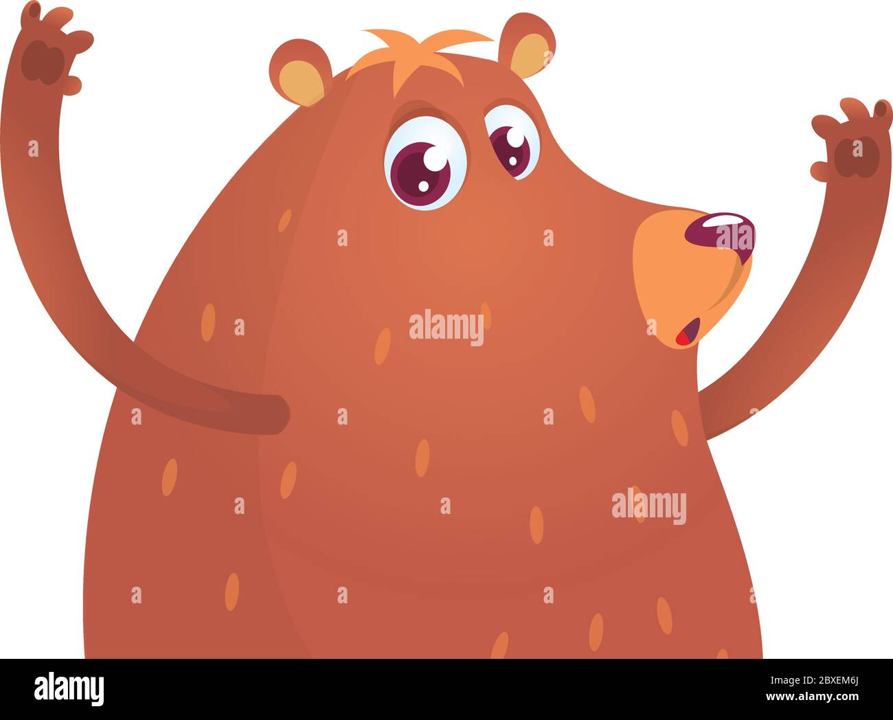 Cute cartoon bear. Vector illustration of a bear waving hand Stock ...