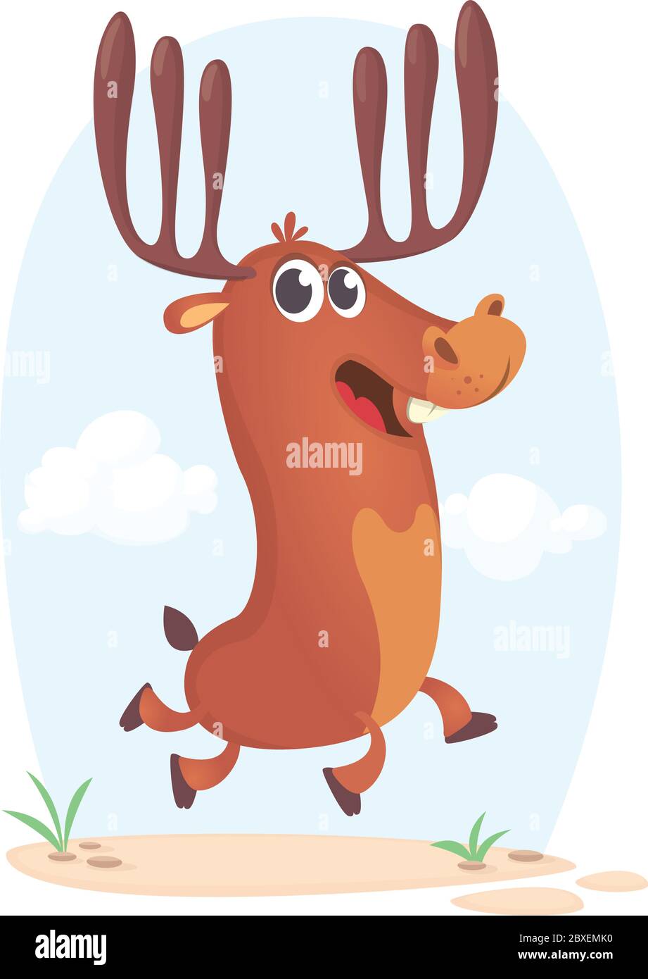 Cartoon running deer illustration Stock Vector Image & Art - Alamy