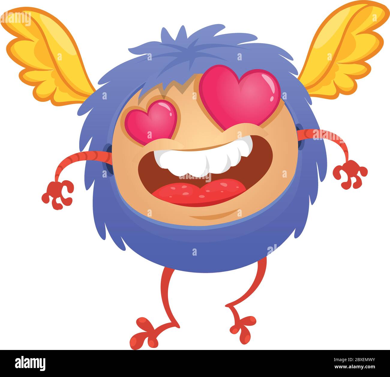 Cartoon funny monster in love. St Valentines Day illustration Stock ...