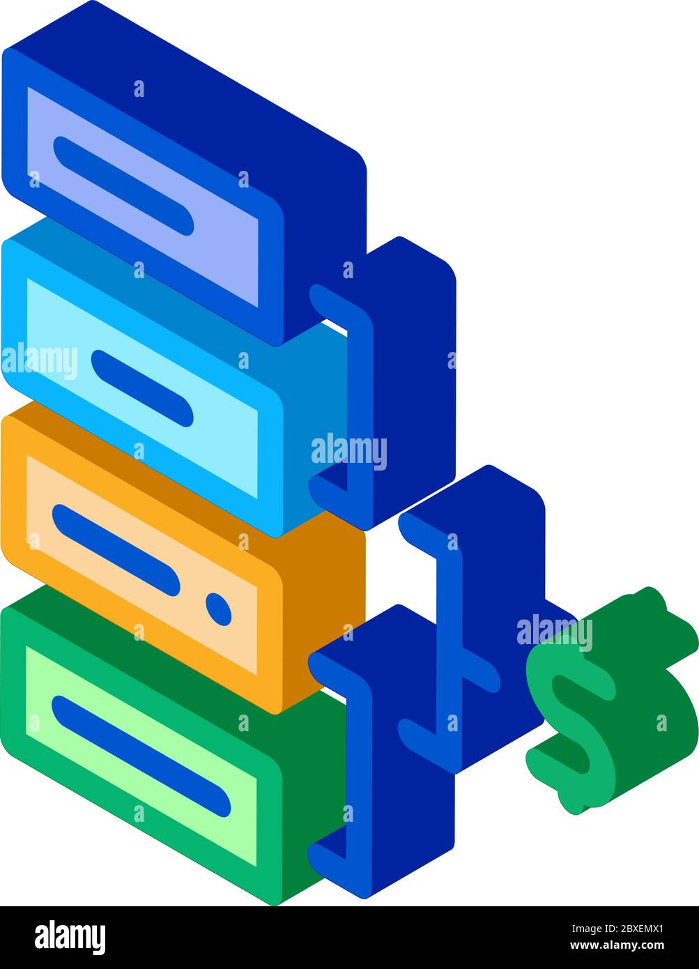 total money isometric icon vector illustration Stock Vector Image & Art ...