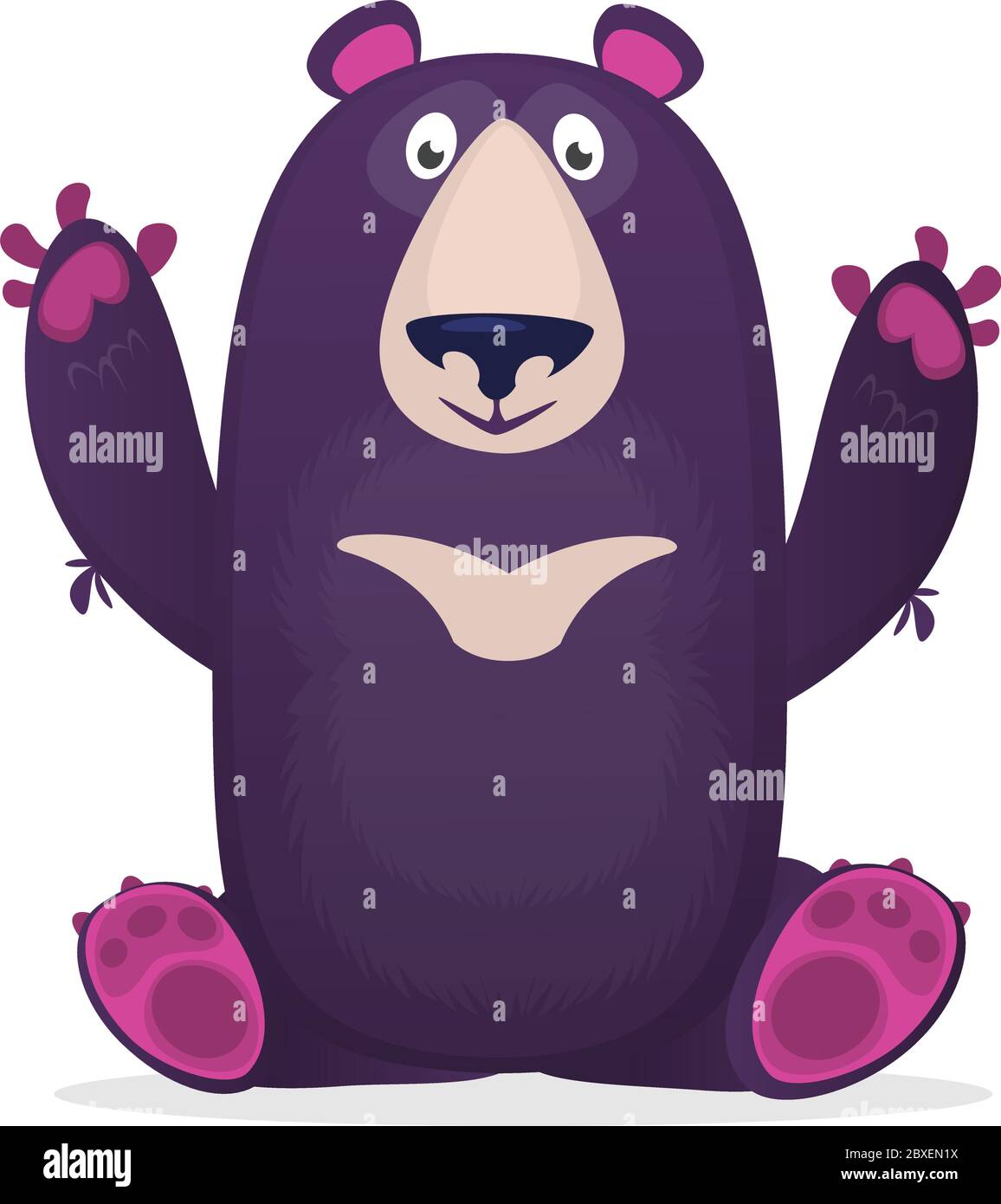 Happy cartoon bear. Vector clip art illustration of brown bear isolated ...