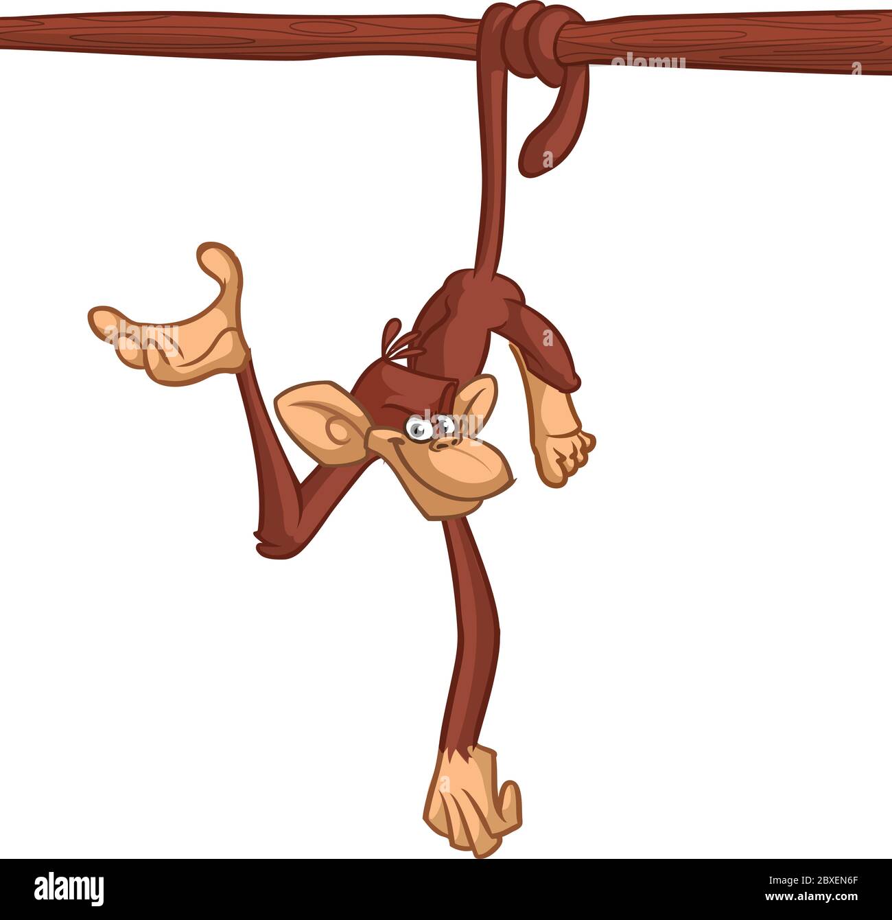 Cute Cartoon Monkeys Hanging