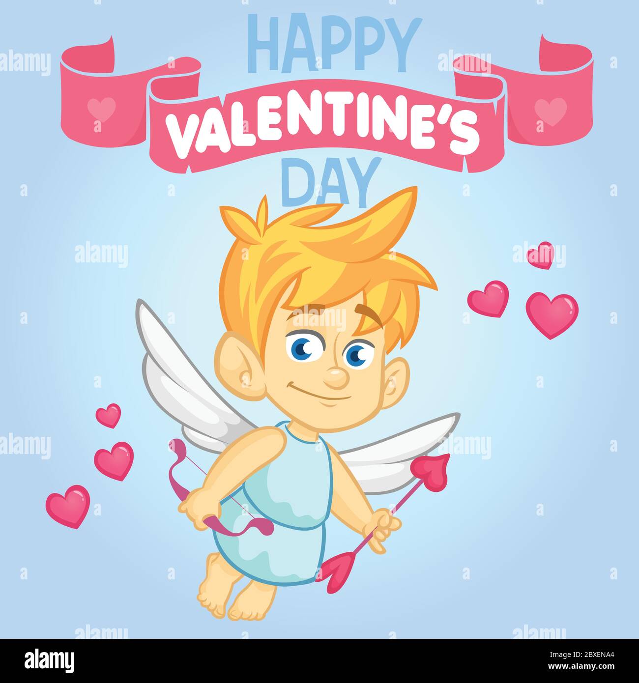 Cartoon cupid. St Valentine's vector postcard Stock Vector Image & Art ...